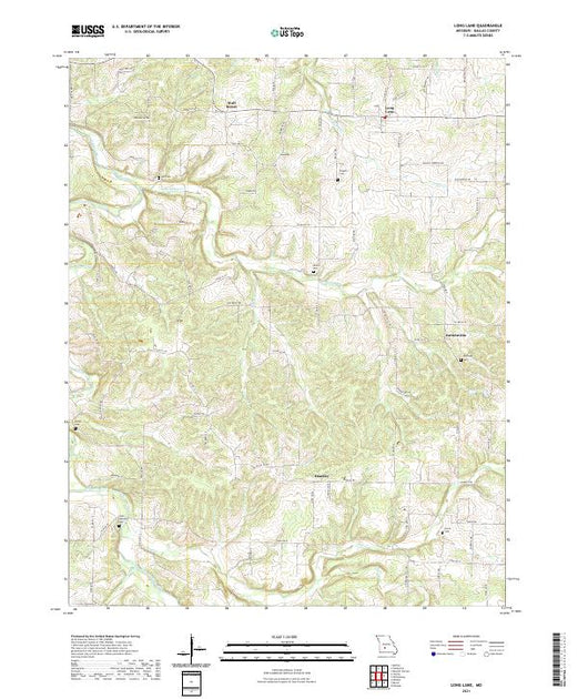 USGS US Topo 7.5-minute map for Long Lane MO 2021 – American Map Store