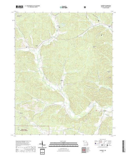 USGS US Topo 7.5-minute map for Lowndes MO 2021 – American Map Store