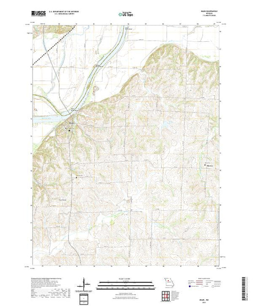 USGS US Topo 7.5-minute map for Miami MO 2021 – American Map Store