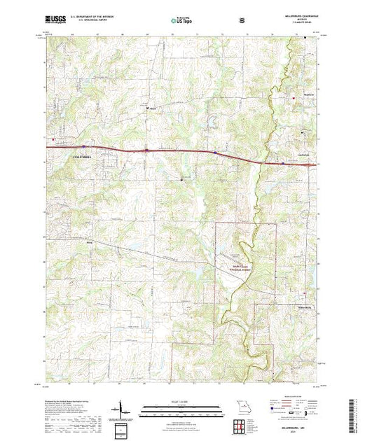 USGS US Topo 7.5-minute map for Millersburg MO 2021 – American Map Store