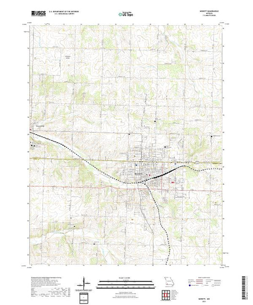 USGS US Topo 7.5-minute map for Monett MO 2021 – American Map Store