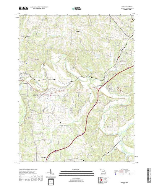 USGS US Topo 7.5-minute map for Moselle MO 2021 – American Map Store