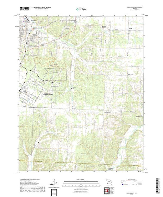 USGS US Topo 7.5-minute map for Neosho East MO 2021 – American Map Store