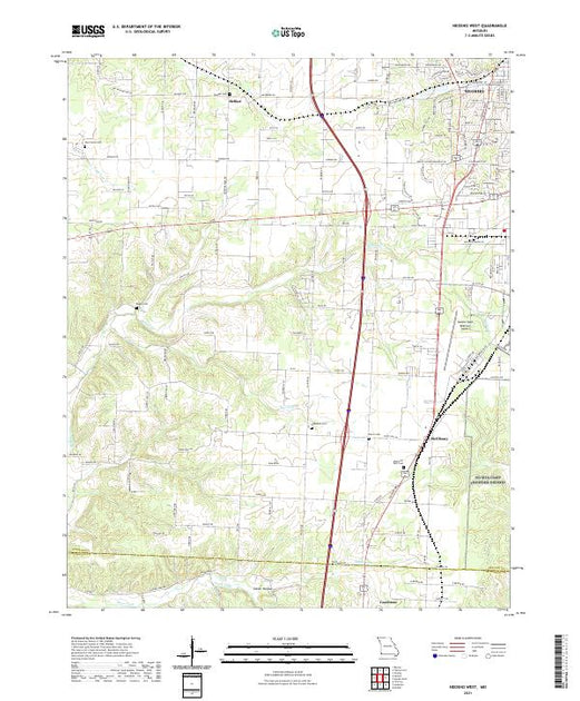 USGS US Topo 7.5-minute map for Neosho West MO 2021 – American Map Store