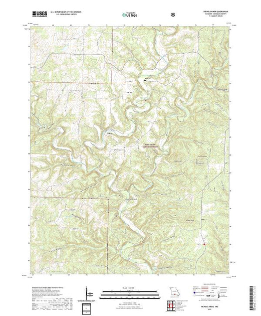 USGS US Topo 7.5-minute map for Nichols Knob MO 2021 – American Map Store