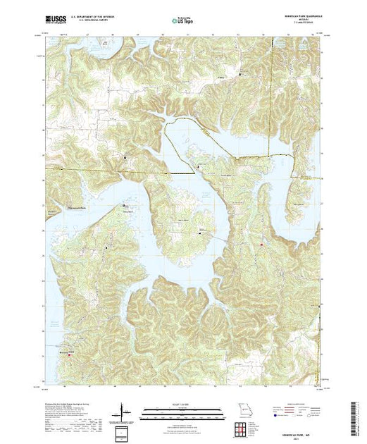 USGS US Topo 7.5-minute map for Ninnescah Park MO 2021 – American Map Store