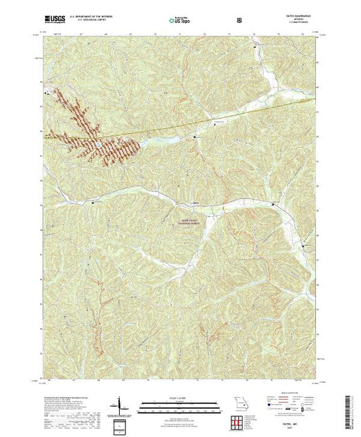 USGS US Topo 7.5-minute map for Oates MO 2021 – American Map Store
