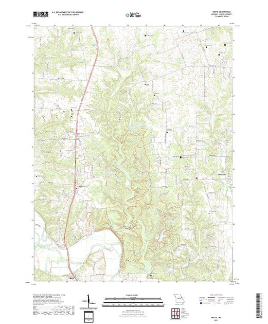 USGS US Topo 7.5-minute map for Okete MO 2021 – American Map Store