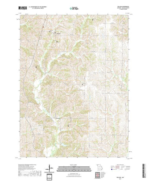 USGS US Topo 7.5-minute map for Pollock MO 2021 – American Map Store
