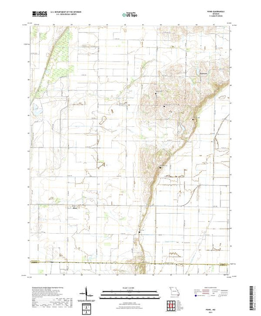 USGS US Topo 7.5-minute map for Powe MO 2021 – American Map Store