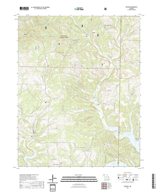 USGS US Topo 7.5-minute map for Protem MO 2021 – American Map Store