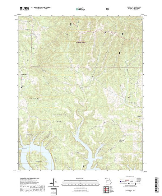 USGS US Topo 7.5-minute map for Protem SW MO 2021 – American Map Store