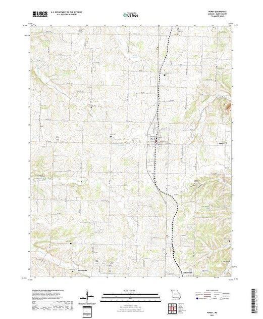 USGS US Topo 7.5-minute map for Purdy MO 2021 – American Map Store