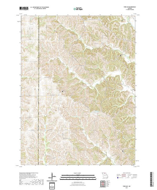 USGS US Topo 7.5-minute map for Pure Air MO 2021 – American Map Store