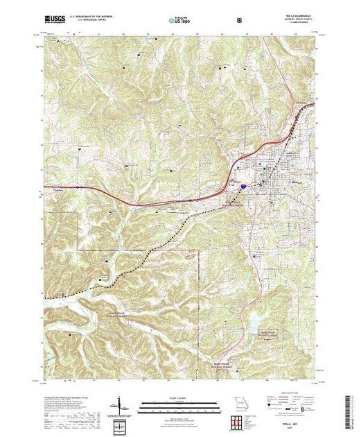 USGS US Topo 7.5-minute map for Rolla MO 2021 – American Map Store