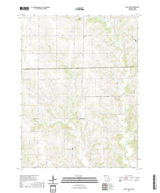 USGS US Topo 7.5-minute map for Saint John MOIA 2021 – American Map Store
