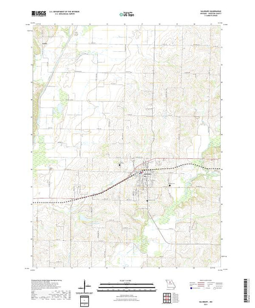 USGS US Topo 7.5-minute map for Salisbury MO 2021 – American Map Store