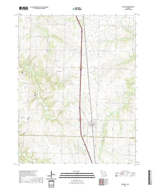 USGS US Topo 7.5-minute map for Sheldon MO 2021 – American Map Store