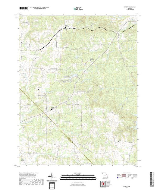 USGS US Topo 7.5-minute map for Sprott MO 2021 – American Map Store