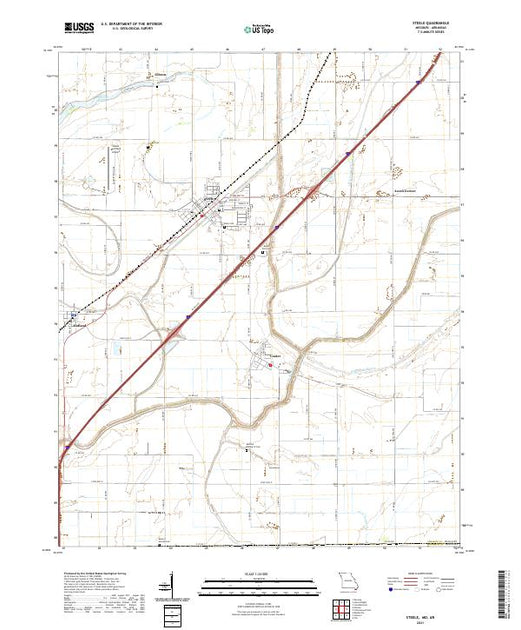 USGS US Topo 7.5-minute map for Steele MOAR 2021 – American Map Store