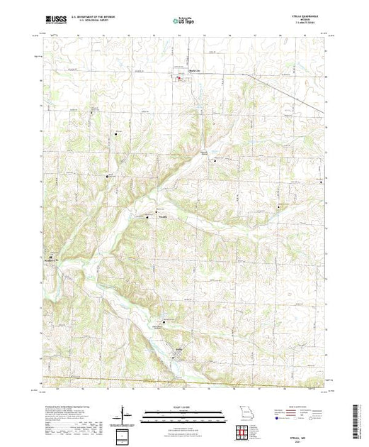 USGS US Topo 7.5-minute map for Stella MO 2021 – American Map Store