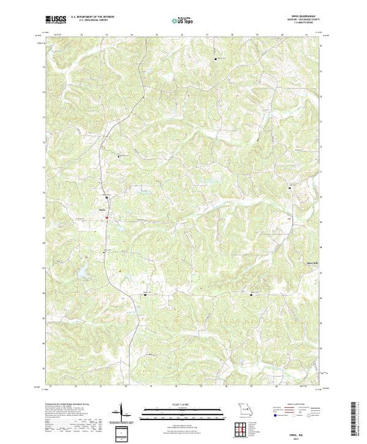 USGS US Topo 7.5-minute map for Swiss MO 2021 – American Map Store