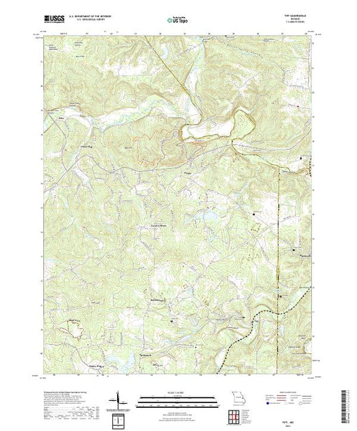 USGS US Topo 7.5-minute map for Tiff MO 2021 – American Map Store