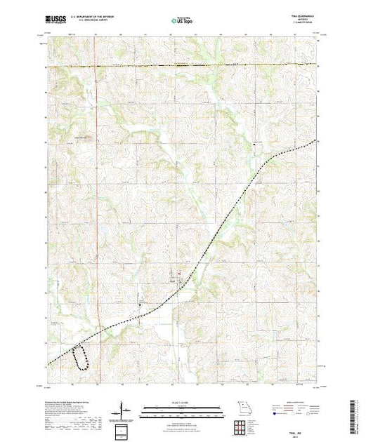 USGS US Topo 7.5-minute map for Tina MO 2021 – American Map Store
