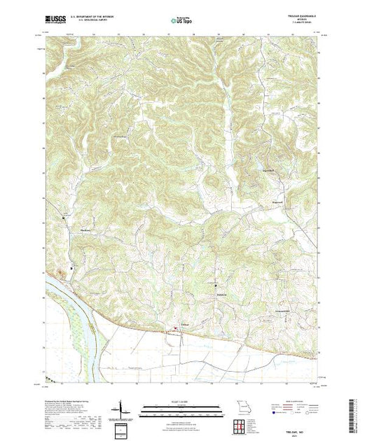 USGS US Topo 7.5-minute map for Treloar MO 2021 – American Map Store