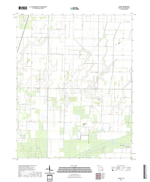 USGS US Topo 7.5-minute map for Vastus MO 2021 – American Map Store