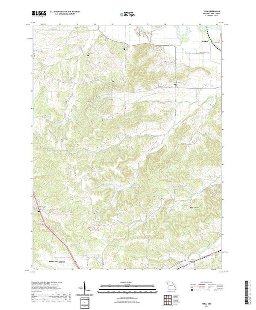 USGS US Topo 7.5-minute map for Vera MO 2021 – American Map Store
