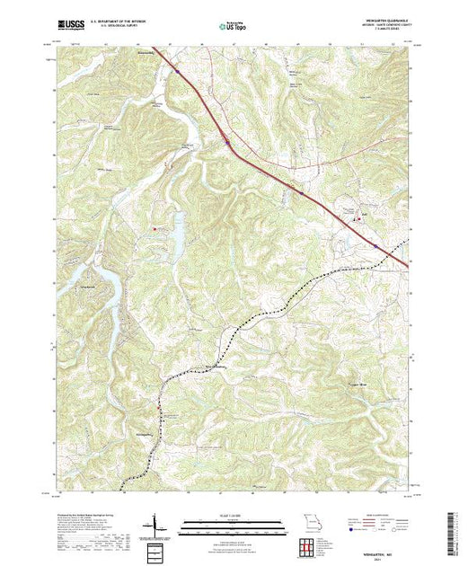 USGS US Topo 7.5-minute map for Weingarten MO 2021 – American Map Store