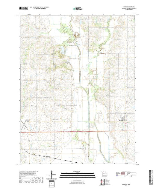 USGS US Topo 7.5-minute map for Wheeling MO 2021 – American Map Store