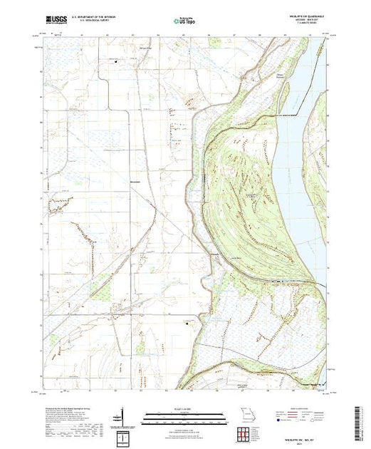 USGS US Topo 7.5-minute map for Wickliffe SW MOKY 2021 – American Map Store