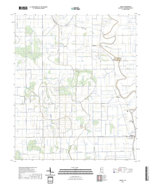 US Topo 7.5-minute map for Arcola MS – American Map Store