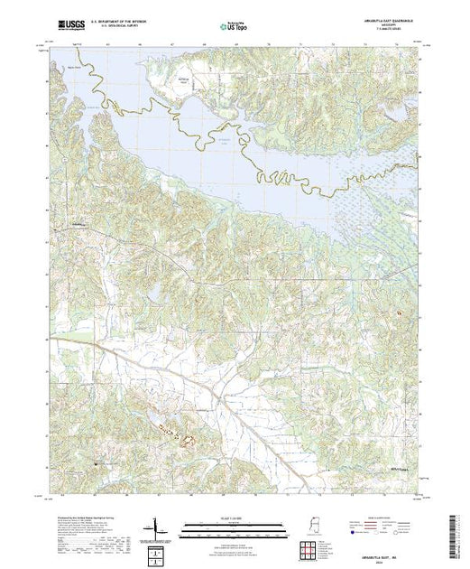 US Topo 7.5-minute map for Arkabutla East MS – American Map Store