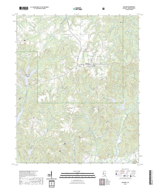 US Topo 7.5-minute map for Ashland MS – American Map Store