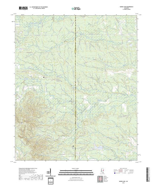 US Topo 7.5-minute map for Barge Lake MS – American Map Store