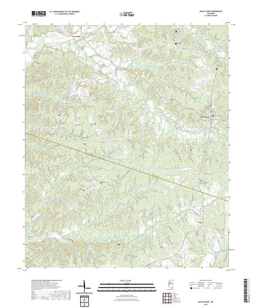 US Topo 7.5-minute map for Black Hawk MS – American Map Store