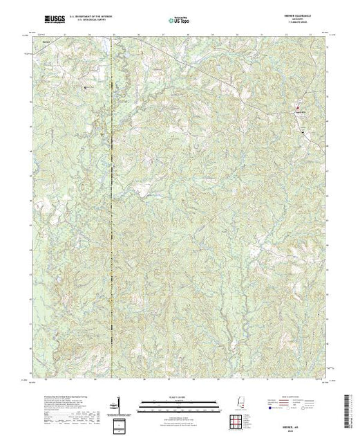 US Topo 7.5-minute map for Brewer MS – American Map Store