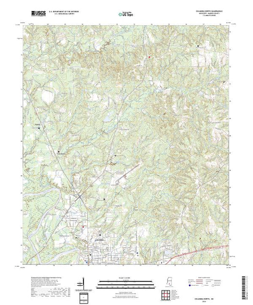 US Topo 7.5-minute map for Columbia North MS – American Map Store