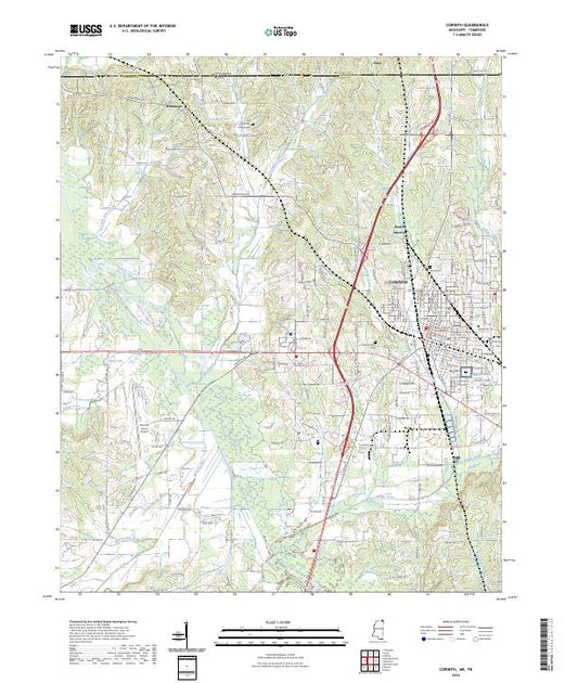 US Topo 7.5-minute map for Corinth MSTN – American Map Store