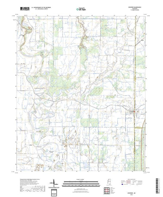 US Topo 7.5-minute map for Crowder MS – American Map Store