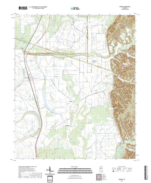 US Topo 7.5-minute map for Cruger MS – American Map Store