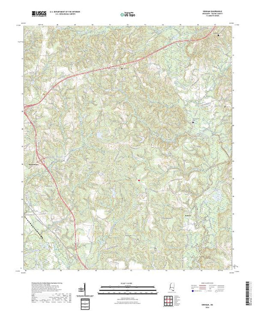 US Topo 7.5-minute map for Denham MS – American Map Store