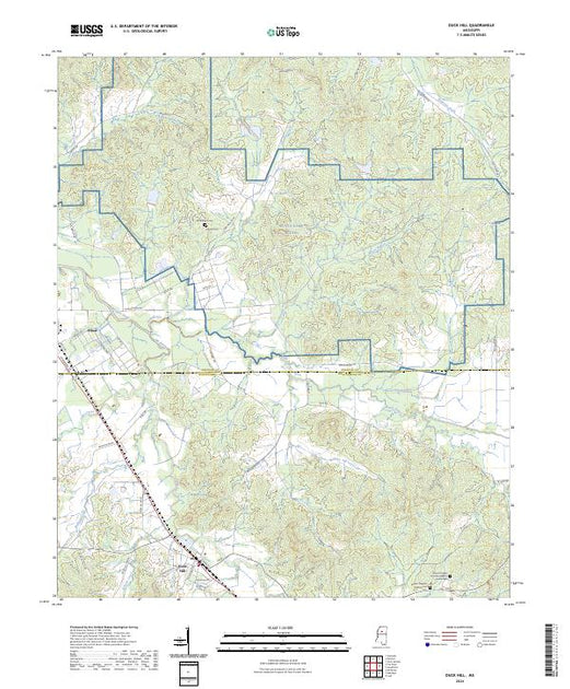 US Topo 7.5-minute map for Duck Hill MS – American Map Store