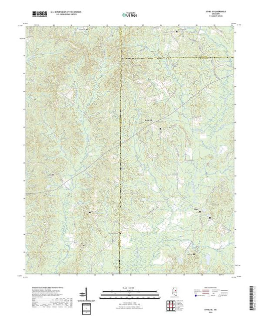 US Topo 7.5-minute map for Ethel SE MS – American Map Store