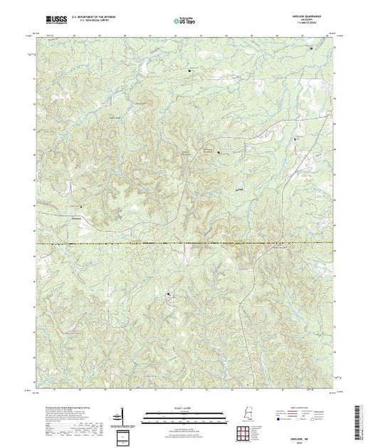 US Topo 7.5-minute map for Gholson MS – American Map Store