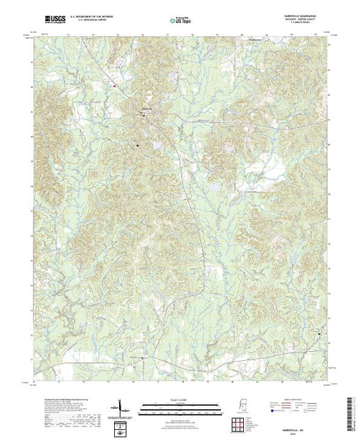 US Topo 7.5-minute map for Harrisville MS – American Map Store