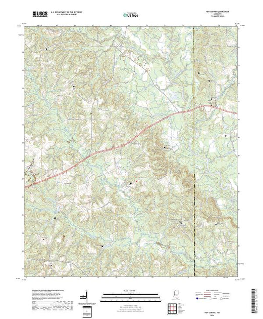 US Topo 7.5-minute map for Hot Coffee MS – American Map Store